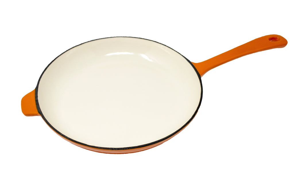 28cm Cast Iron Fry Pan - Orange – Jean Patrique Professional Cookware
