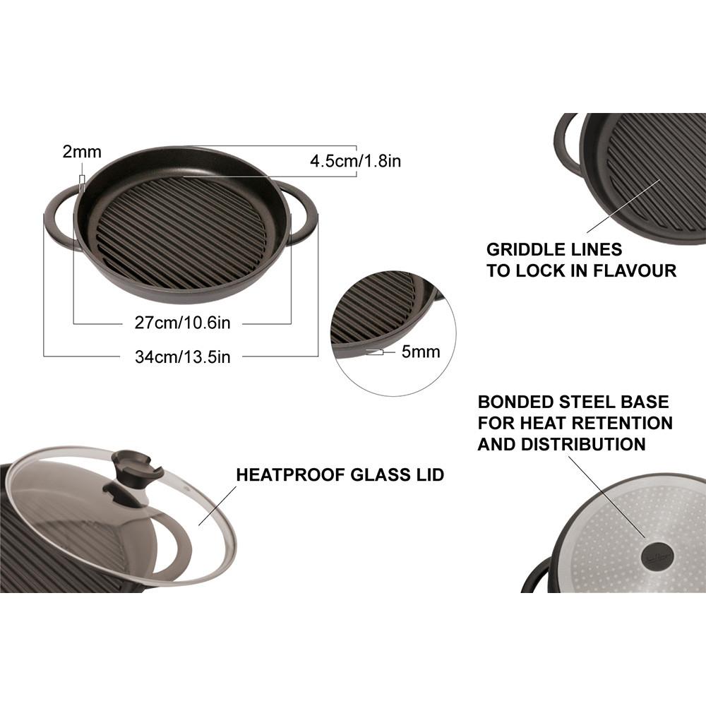 The Whatever Pan - Cast Aluminium Griddle Pan with Glass Lid – Jean ...