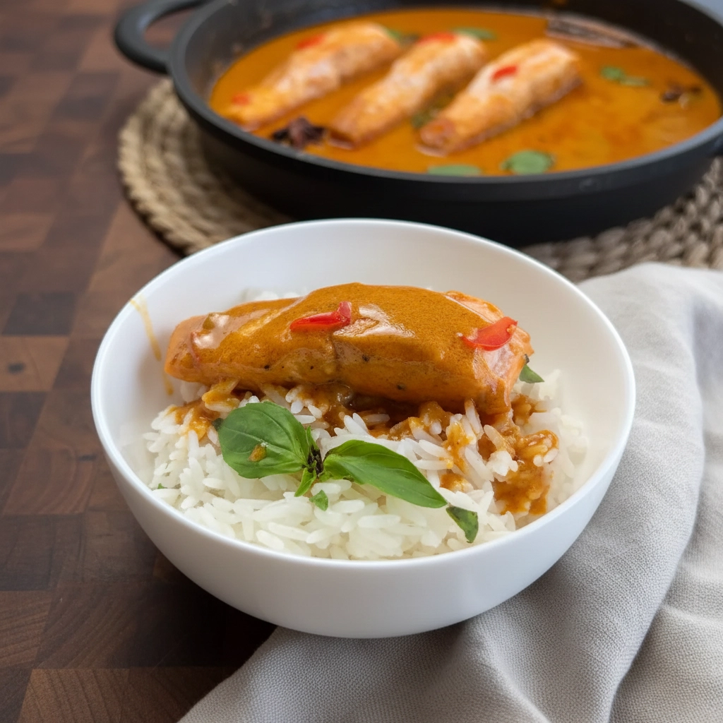 One-Pan Creamy Massaman Salmon Curry - Jean Patrique
